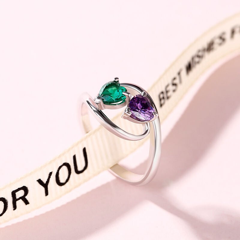 Two Stone Bypass 2 Heart Promise Ring – Jeulia Jewelry